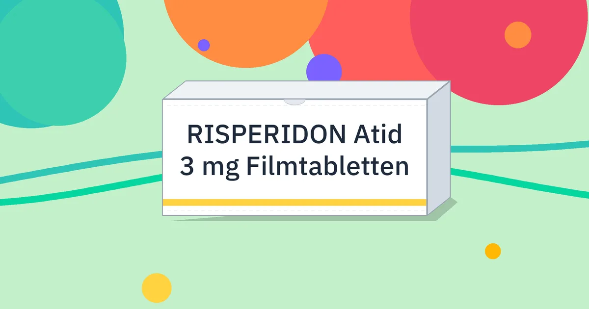 Symbolbild: Packung mit der Aufschrift RISPERIDON Atid 3 mg Filmtabletten (PZN 05989033) – Verfügbarkeit und Bezug in Apotheken in Frankfurt am Main