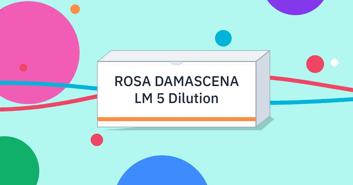 Symbolbild: Packung mit der Aufschrift ROSA DAMASCENA LM 5 Dilution (PZN 13056189) – Verfügbarkeit und Bezug in Apotheken in Frankfurt am Main