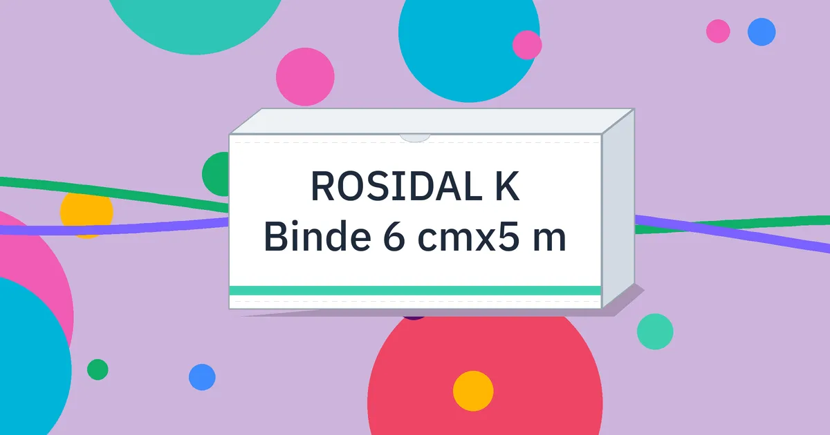 Symbolbild: Packung mit der Aufschrift ROSIDAL K Binde 6 cmx5 m (PZN 19376452) – Verfügbarkeit und Bezug in Apotheken in Frankfurt am Main