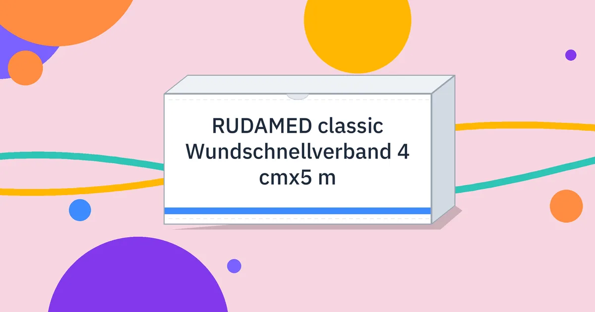 Symbolbild: Packung mit der Aufschrift RUDAMED classic Wundschnellverband 4 cmx5 m (PZN 07292052) – Verfügbarkeit und Bezug in Apotheken in Frankfurt am Main