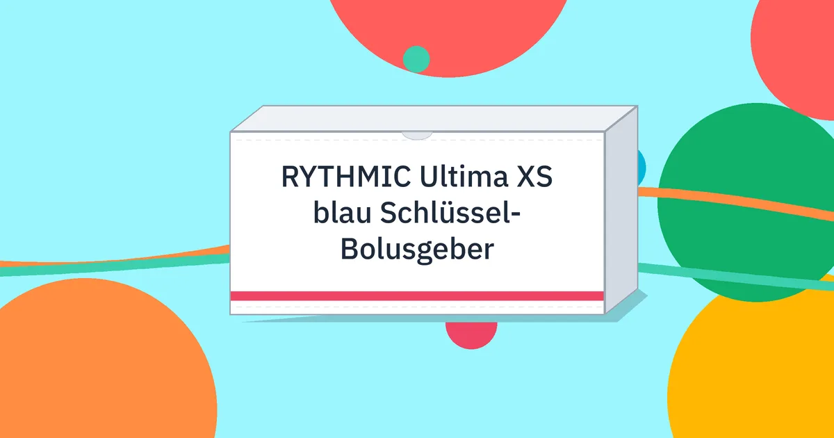 Symbolbild: Packung mit der Aufschrift RYTHMIC Ultima XS blau Schlüssel-Bolusgeber (PZN 18786509) – Verfügbarkeit und Bezug in Apotheken in Frankfurt am Main