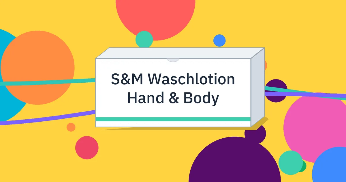 Symbolbild: Packung mit der Aufschrift S&M Waschlotion Hand & Body (PZN 19995221) – Verfügbarkeit und Bezug in Apotheken in Frankfurt am Main