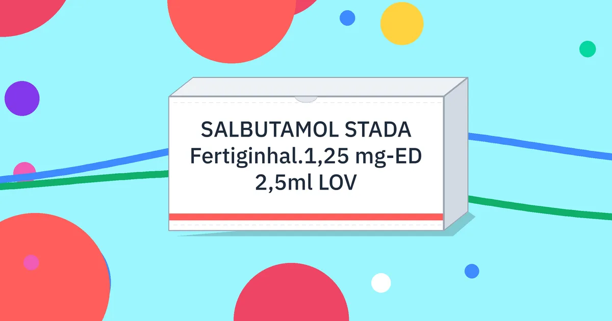 Symbolbild: Packung mit der Aufschrift SALBUTAMOL STADA Fertiginhal.1,25 mg-ED 2,5ml LOV (PZN 08730382) – Verfügbarkeit und Bezug in Apotheken in Frankfurt am Main