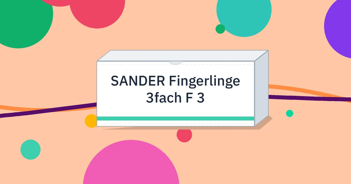 Symbolbild: Packung mit der Aufschrift SANDER Fingerlinge 3fach F 3 (PZN 00901335) – Verfügbarkeit und Bezug in Apotheken in Frankfurt am Main