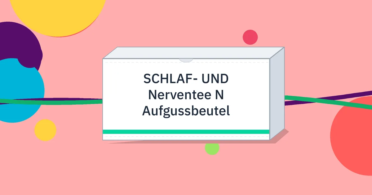 Symbolbild: Packung mit der Aufschrift SCHLAF- UND Nerventee N Aufgussbeutel (PZN 19473913) – Verfügbarkeit und Bezug in Apotheken in Frankfurt am Main
