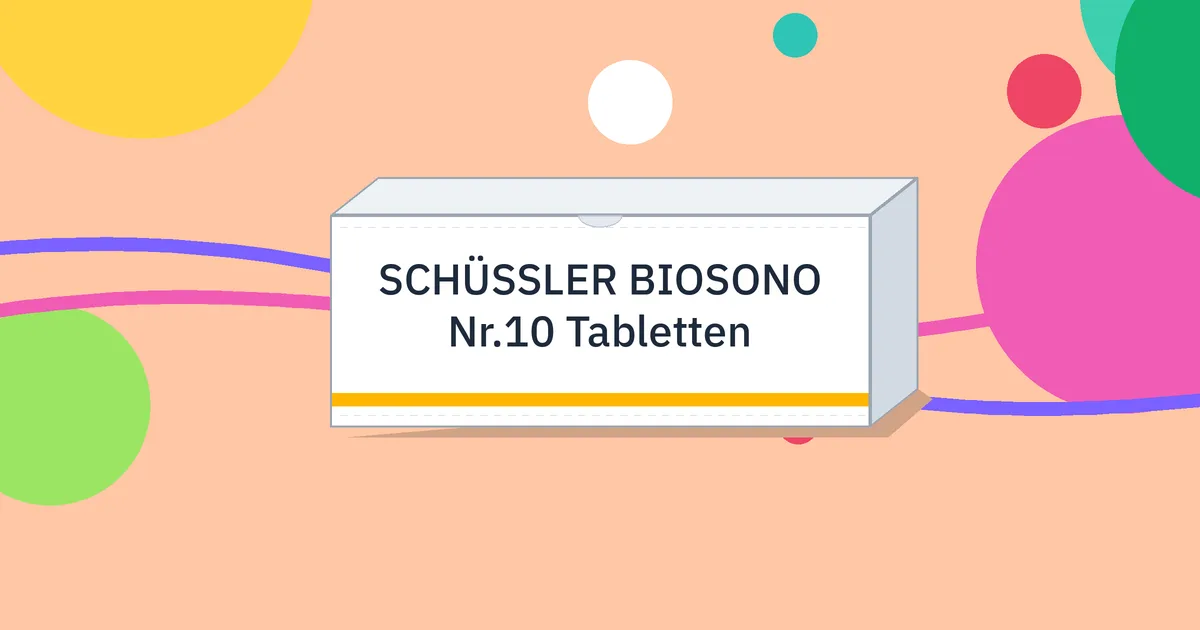 Symbolbild: Packung mit der Aufschrift SCHÜSSLER BIOSONO Nr.10 Tabletten (PZN 09005602) – Verfügbarkeit und Bezug in Apotheken in Frankfurt am Main