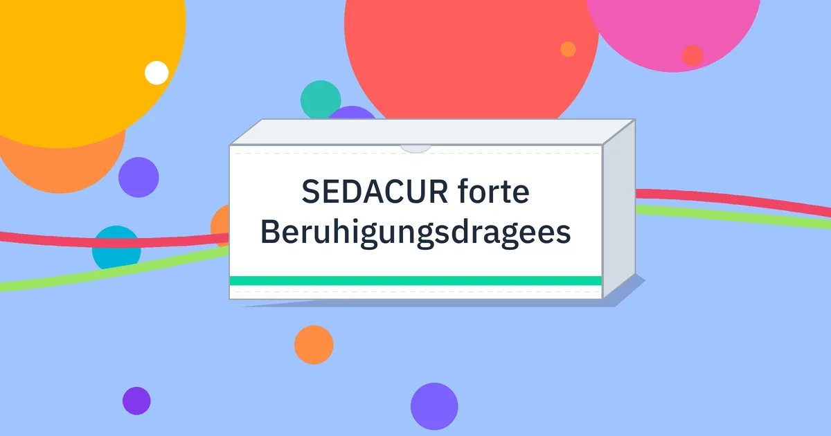 Symbolbild: Packung mit der Aufschrift SEDACUR forte Beruhigungsdragees (PZN 02647390) – Verfügbarkeit und Bezug in Apotheken in Frankfurt am Main