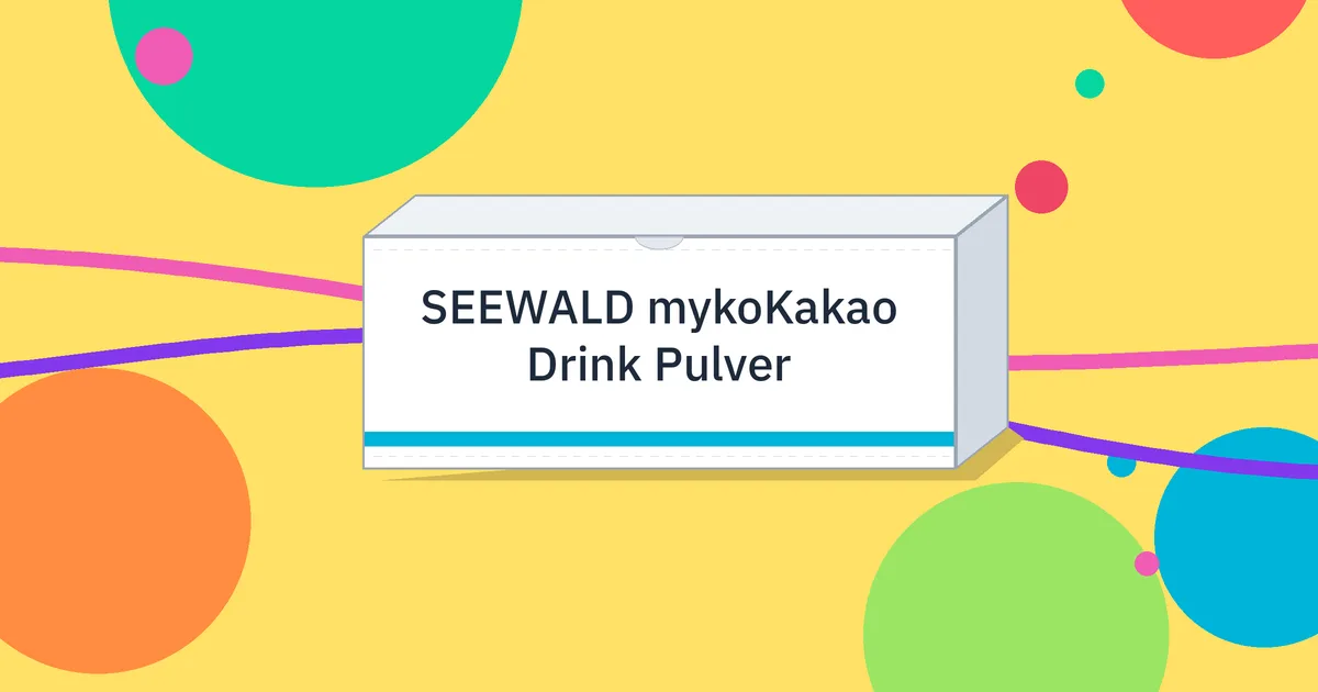 Symbolbild: Packung mit der Aufschrift SEEWALD mykoKakao Drink Pulver (PZN 19542695) – Verfügbarkeit und Bezug in Apotheken in Frankfurt am Main