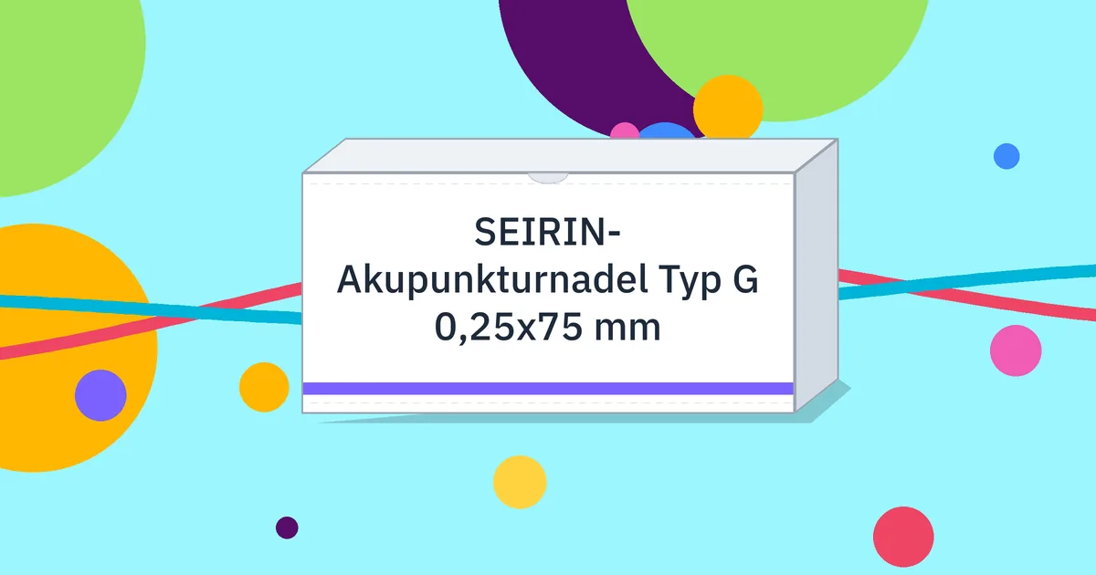 Symbolbild: Packung mit der Aufschrift SEIRIN-Akupunkturnadel Typ G 0,25x75 mm (PZN 17290812) – Verfügbarkeit und Bezug in Apotheken in Frankfurt am Main