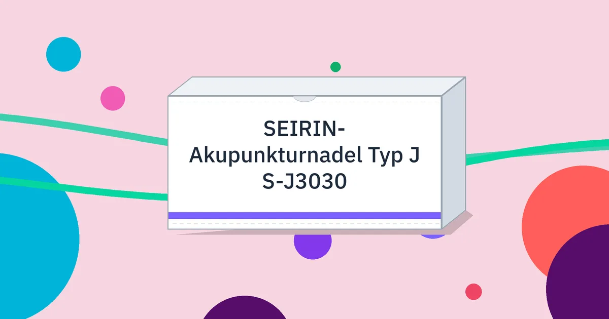 Symbolbild: Packung mit der Aufschrift SEIRIN-Akupunkturnadel Typ J S-J3030 (PZN 04966159) – Verfügbarkeit und Bezug in Apotheken in Frankfurt am Main