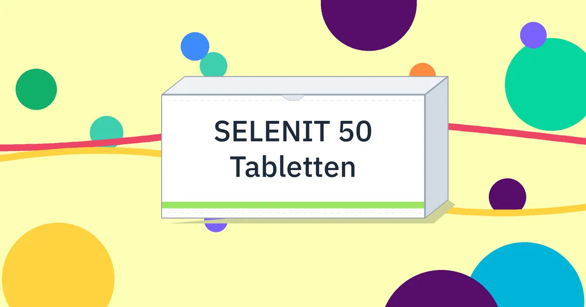 Symbolbild: Packung mit der Aufschrift SELENIT 50 Tabletten (PZN 02578884) – Verfügbarkeit und Bezug in Apotheken in Frankfurt am Main