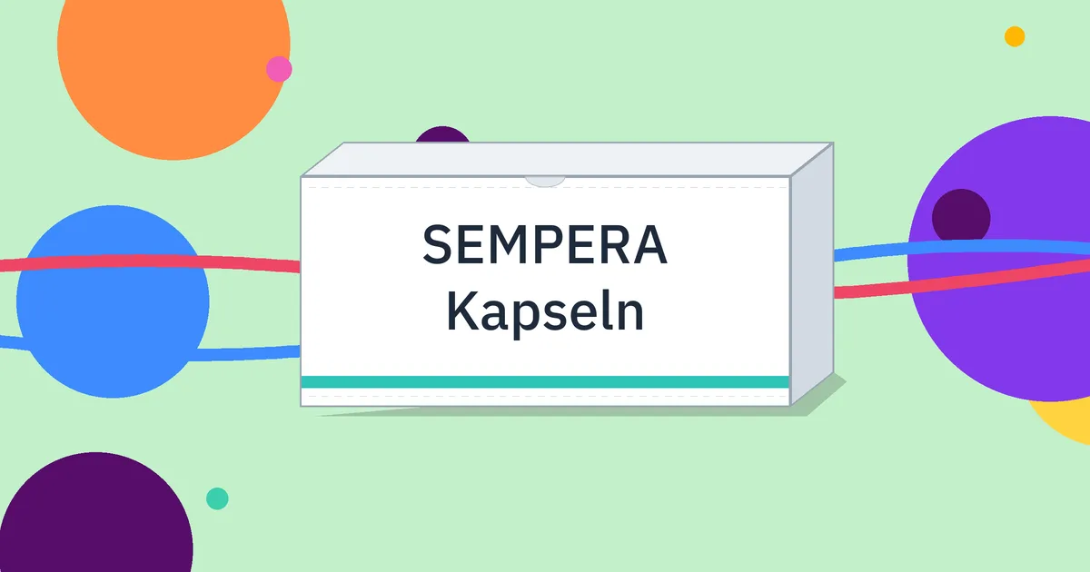 Symbolbild: Packung mit der Aufschrift SEMPERA Kapseln (PZN 20294653) – Verfügbarkeit und Bezug in Apotheken in Frankfurt am Main