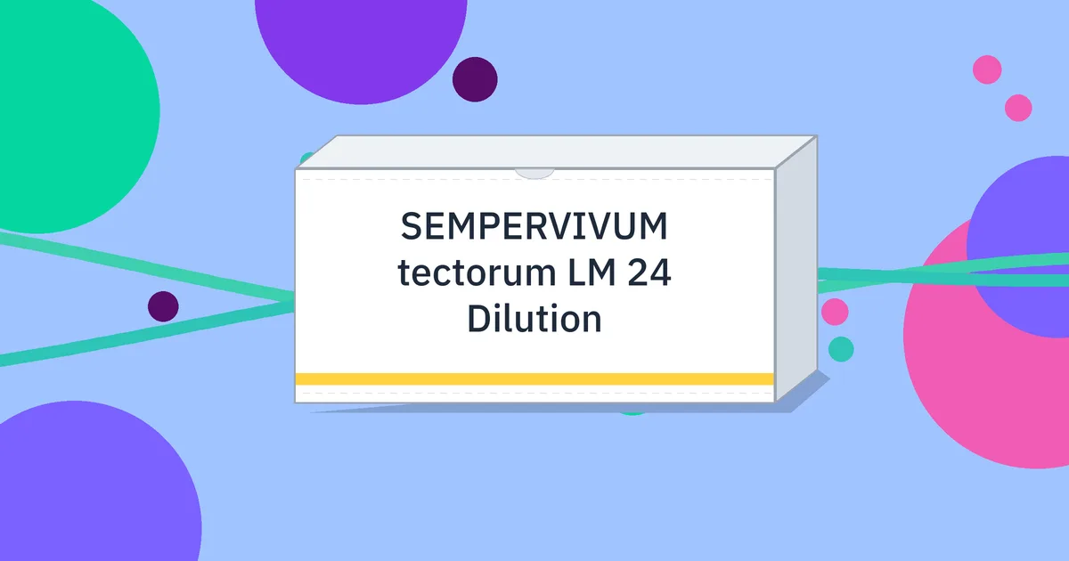 Symbolbild: Packung mit der Aufschrift SEMPERVIVUM tectorum LM 24 Dilution (PZN 13186354) – Verfügbarkeit und Bezug in Apotheken in Frankfurt am Main