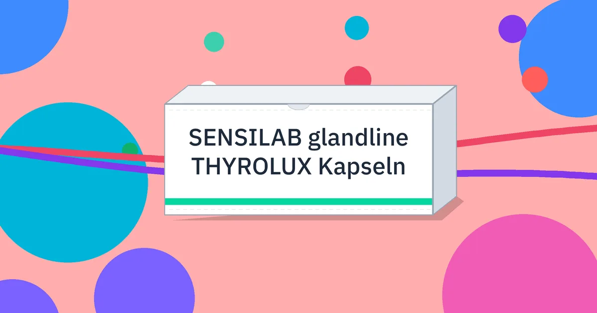Symbolbild: Packung mit der Aufschrift SENSILAB glandline THYROLUX Kapseln (PZN 18247729) – Verfügbarkeit und Bezug in Apotheken in Frankfurt am Main