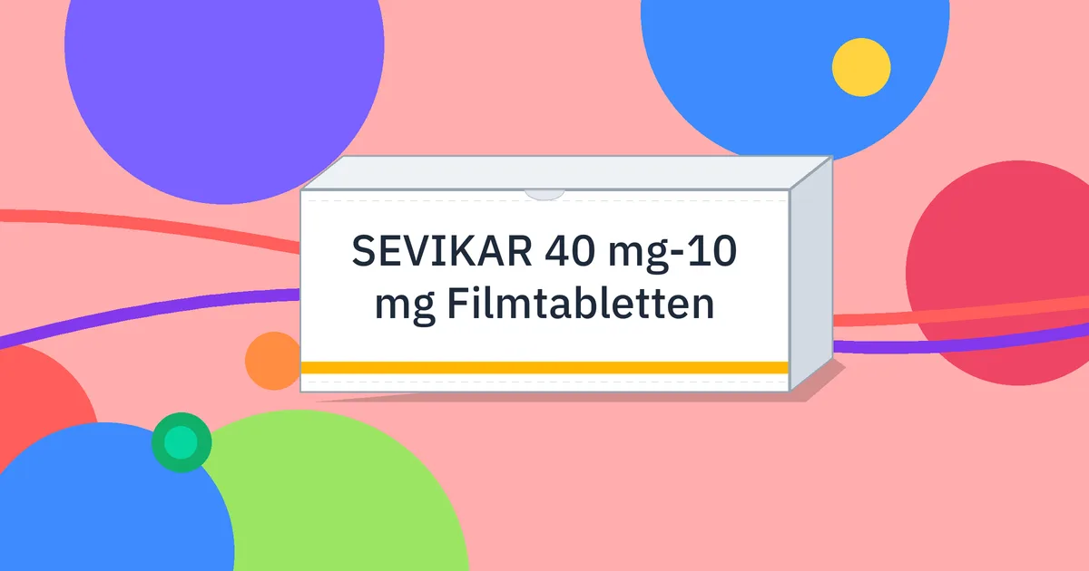 Symbolbild: Packung mit der Aufschrift SEVIKAR 40 mg-10 mg Filmtabletten (PZN 05515826) – Verfügbarkeit und Bezug in Apotheken in Frankfurt am Main