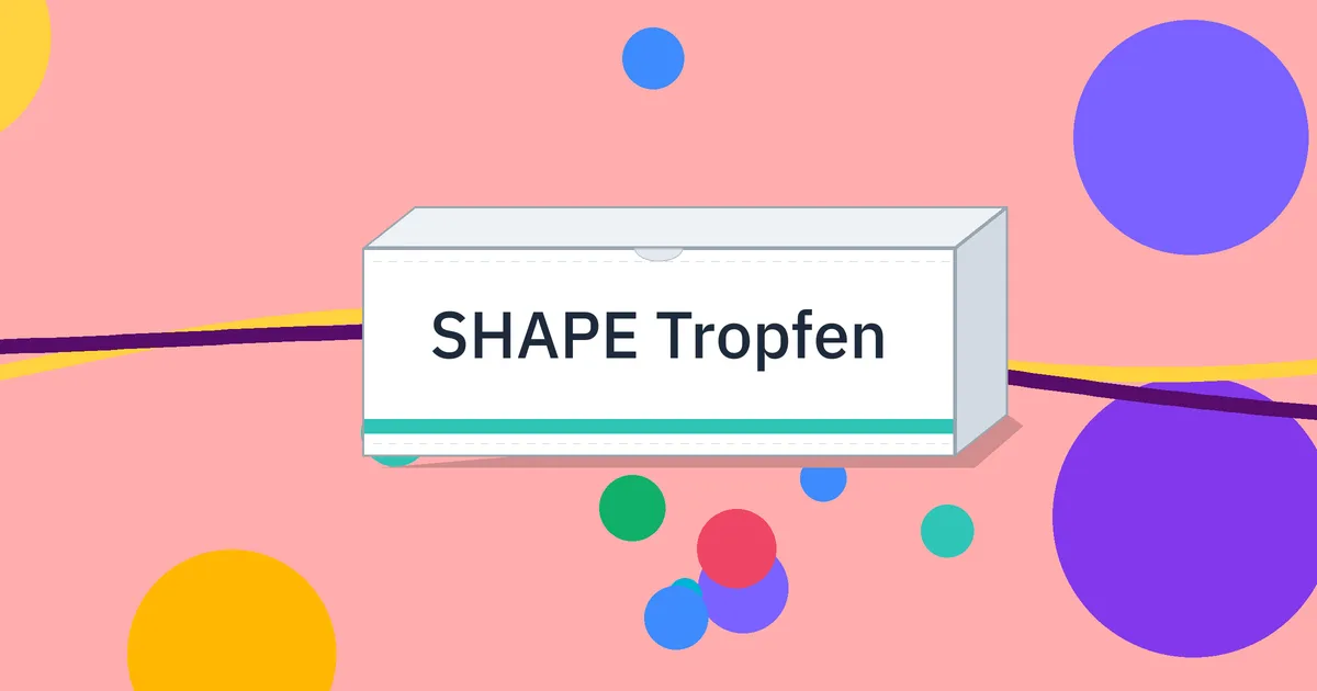 Symbolbild: Packung mit der Aufschrift SHAPE Tropfen (PZN 19967756) – Verfügbarkeit und Bezug in Apotheken in Frankfurt am Main