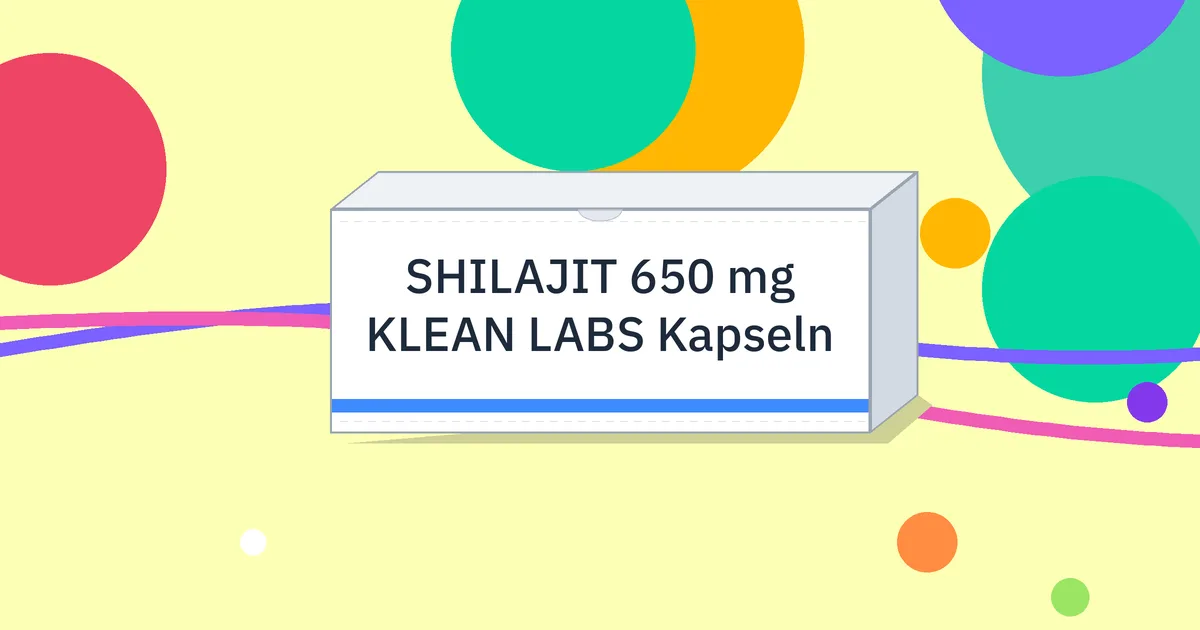 Symbolbild: Packung mit der Aufschrift SHILAJIT 650 mg KLEAN LABS Kapseln (PZN 20175138) – Verfügbarkeit und Bezug in Apotheken in Frankfurt am Main