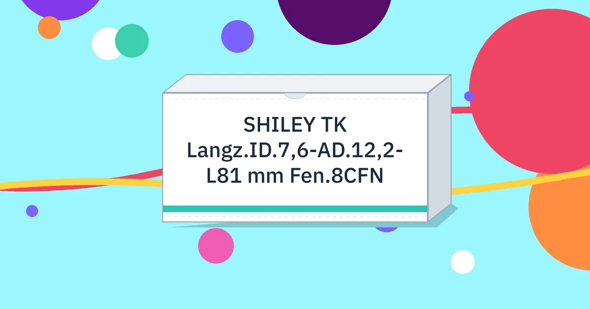 Symbolbild: Packung mit der Aufschrift SHILEY TK Langz.ID.7,6-AD.12,2-L81 mm Fen.8CFN (PZN 03380492) – Verfügbarkeit und Bezug in Apotheken in Frankfurt am Main