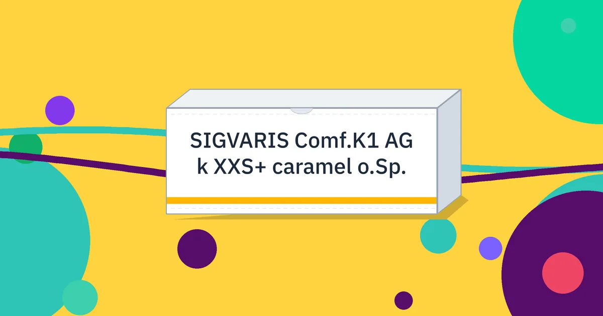 Symbolbild: Packung mit der Aufschrift SIGVARIS Comf.K1 AG k XXS+ caramel o.Sp. (PZN 17094525) – Verfügbarkeit und Bezug in Apotheken in Frankfurt am Main