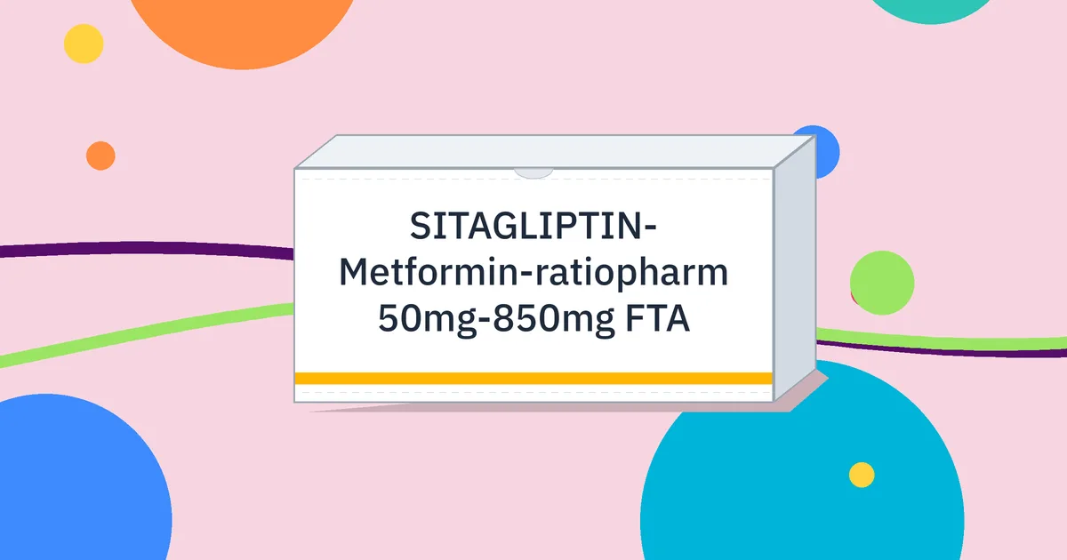 Symbolbild: Packung mit der Aufschrift SITAGLIPTIN-Metformin-ratiopharm 50mg-850mg FTA (PZN 17574202) – Verfügbarkeit und Bezug in Apotheken in Frankfurt am Main