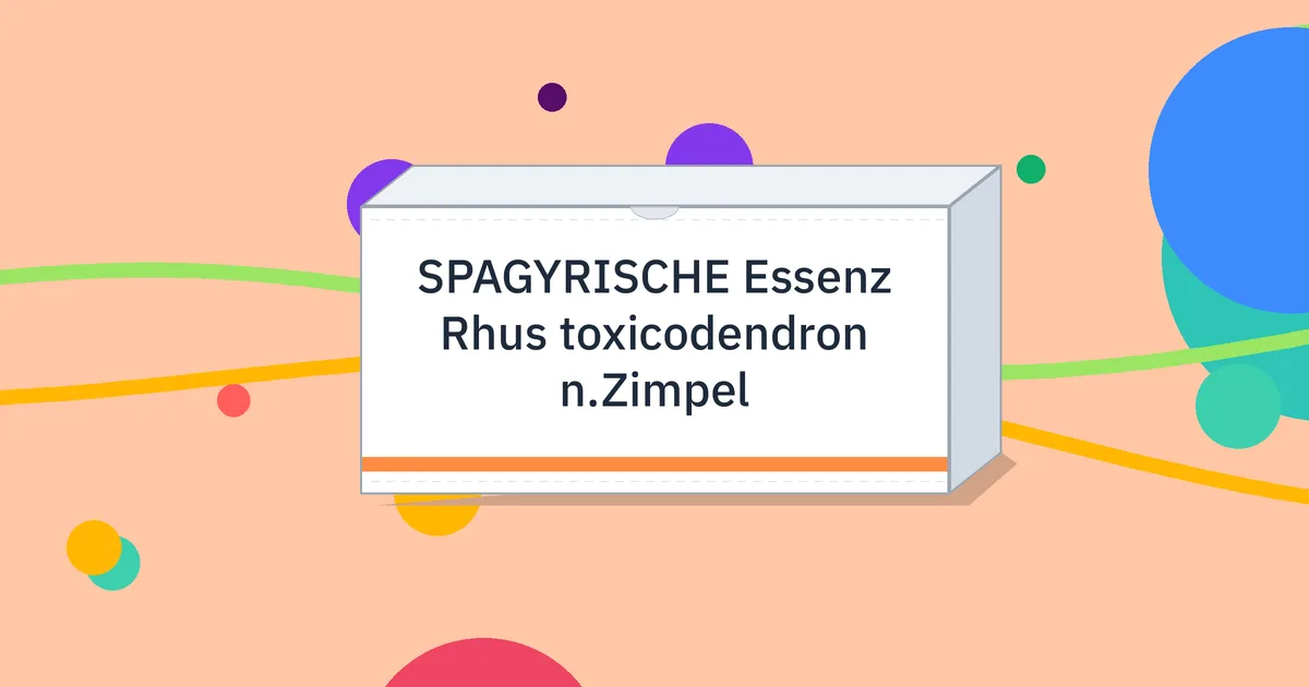 Symbolbild: Packung mit der Aufschrift SPAGYRISCHE Essenz Rhus toxicodendron n.Zimpel (PZN 00917626) – Verfügbarkeit und Bezug in Apotheken in Frankfurt am Main