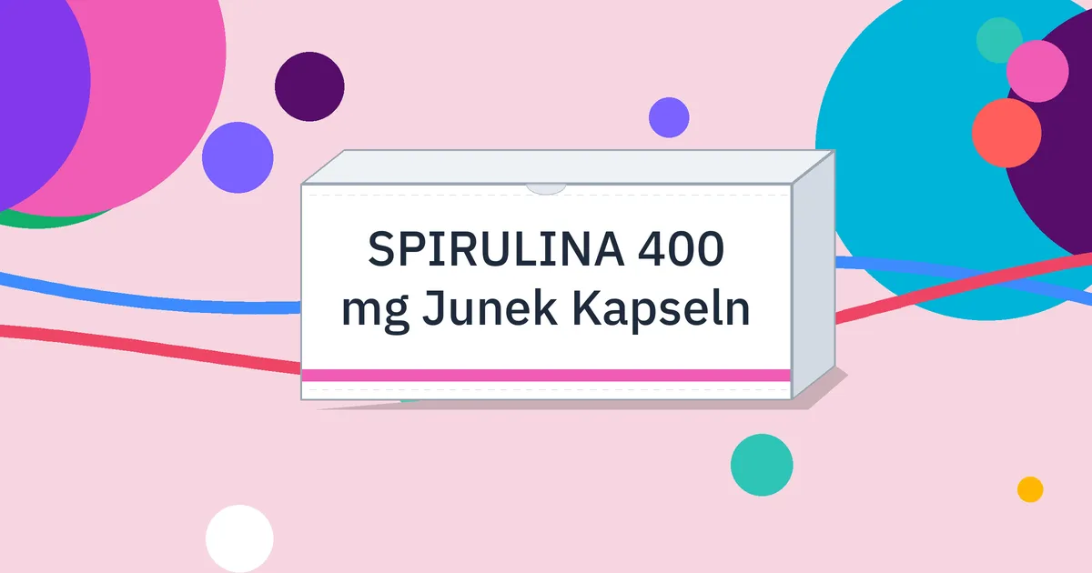Symbolbild: Packung mit der Aufschrift SPIRULINA 400 mg Junek Kapseln (PZN 20857398) – Verfügbarkeit und Bezug in Apotheken in Frankfurt am Main