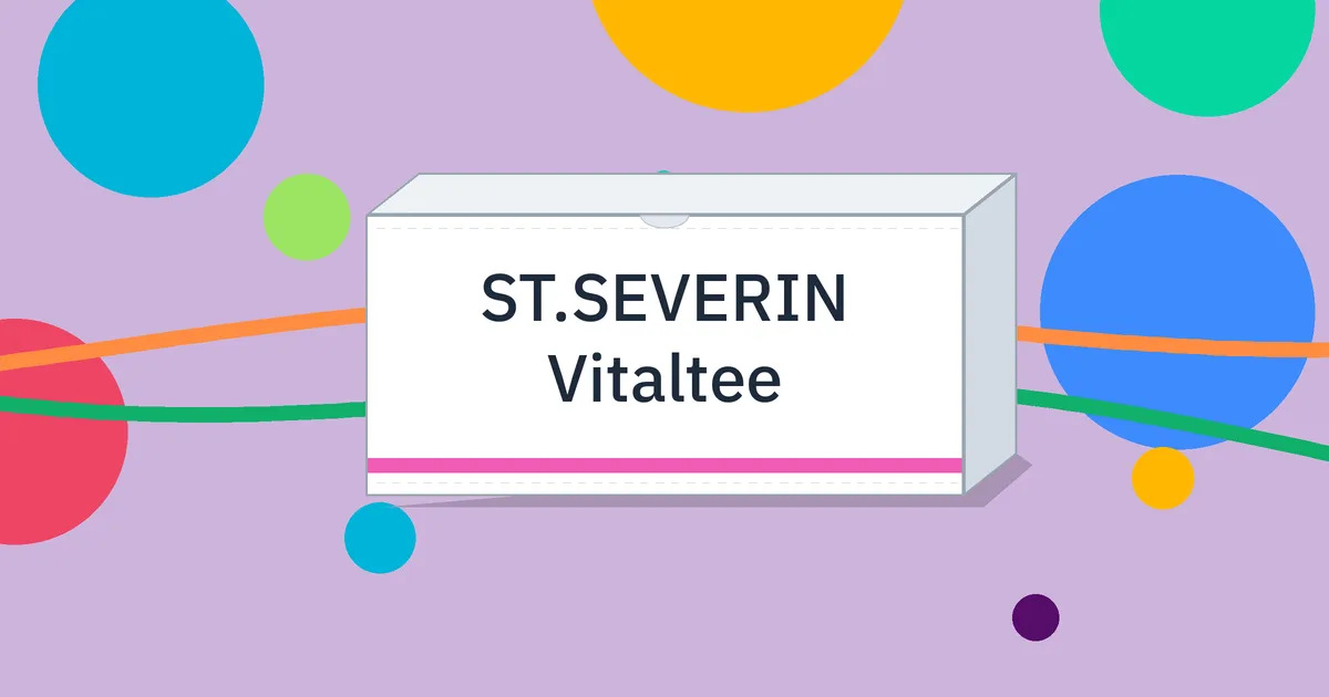 Symbolbild: Packung mit der Aufschrift ST.SEVERIN Vitaltee (PZN 10555785) – Verfügbarkeit und Bezug in Apotheken in Frankfurt am Main