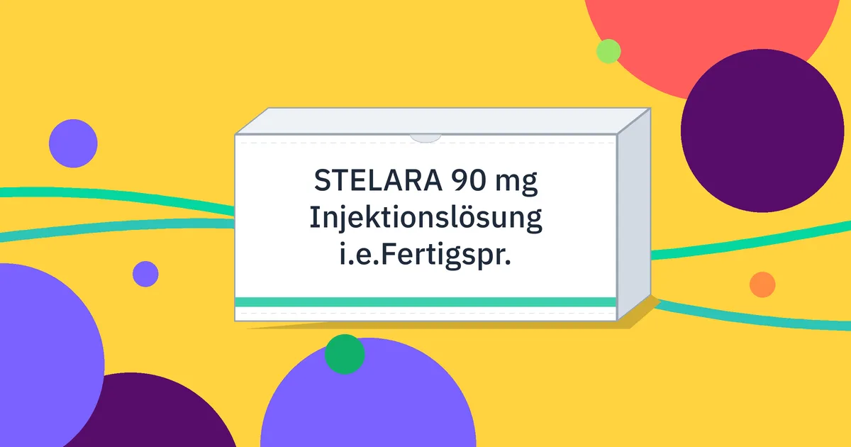 Symbolbild: Packung mit der Aufschrift STELARA 90 mg Injektionslösung i.e.Fertigspr. (PZN 18775687) – Verfügbarkeit und Bezug in Apotheken in Frankfurt am Main