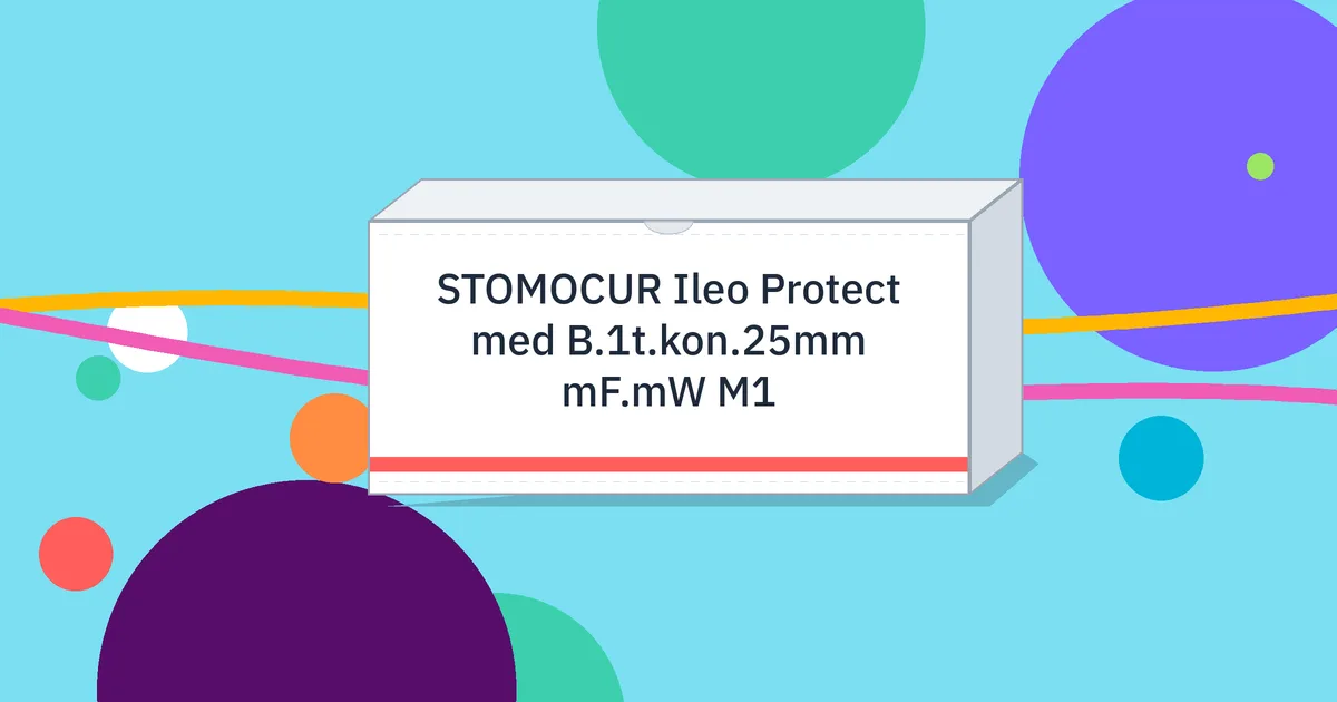 Symbolbild: Packung mit der Aufschrift STOMOCUR Ileo Protect med B.1t.kon.25mm mF.mW M1 (PZN 17617377) – Verfügbarkeit und Bezug in Apotheken in Frankfurt am Main