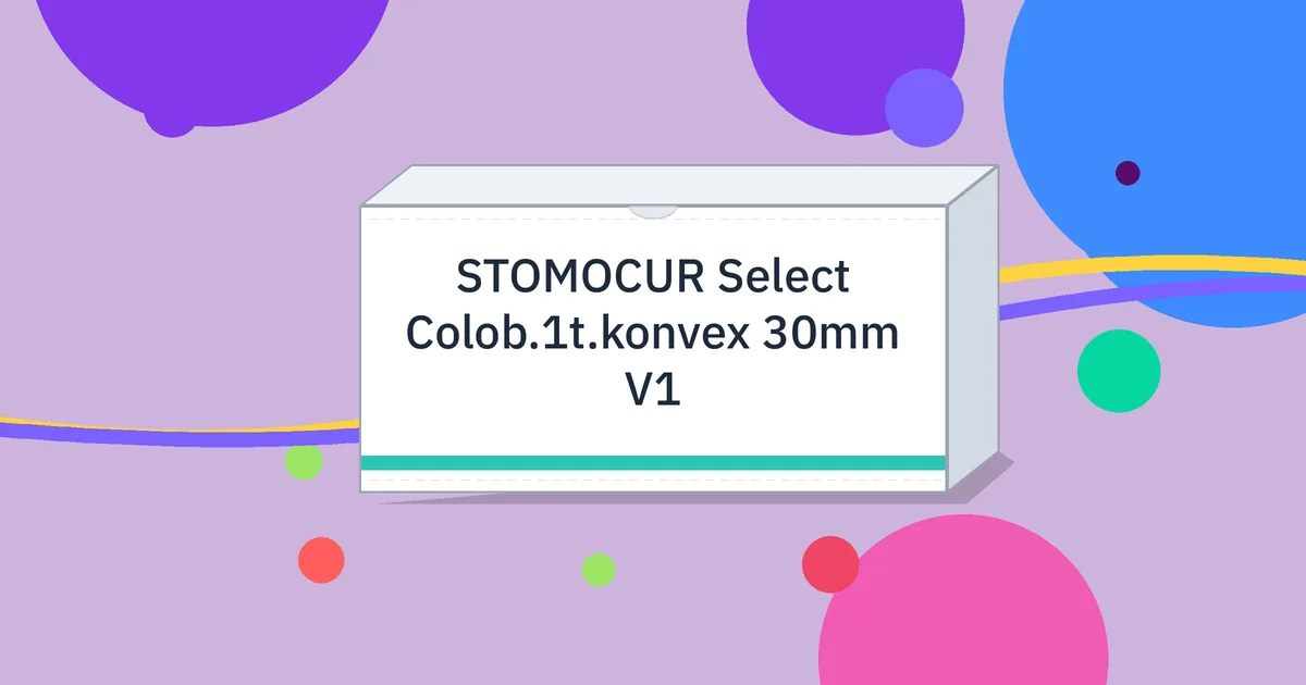 Symbolbild: Packung mit der Aufschrift STOMOCUR Select Colob.1t.konvex 30mm V1 (PZN 18198764) – Verfügbarkeit und Bezug in Apotheken in Frankfurt am Main