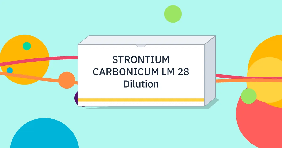 Symbolbild: Packung mit der Aufschrift STRONTIUM CARBONICUM LM 28 Dilution (PZN 13203294) – Verfügbarkeit und Bezug in Apotheken in Frankfurt am Main