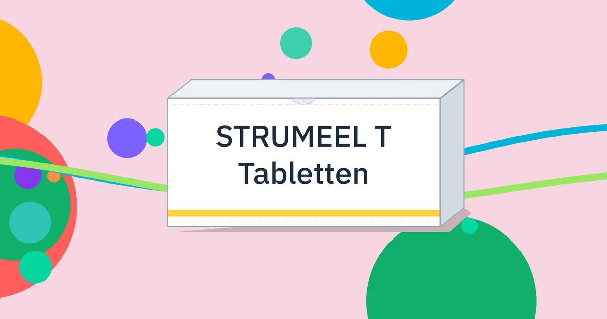 Symbolbild: Packung mit der Aufschrift STRUMEEL T Tabletten (PZN 08412297) – Verfügbarkeit und Bezug in Apotheken in Frankfurt am Main