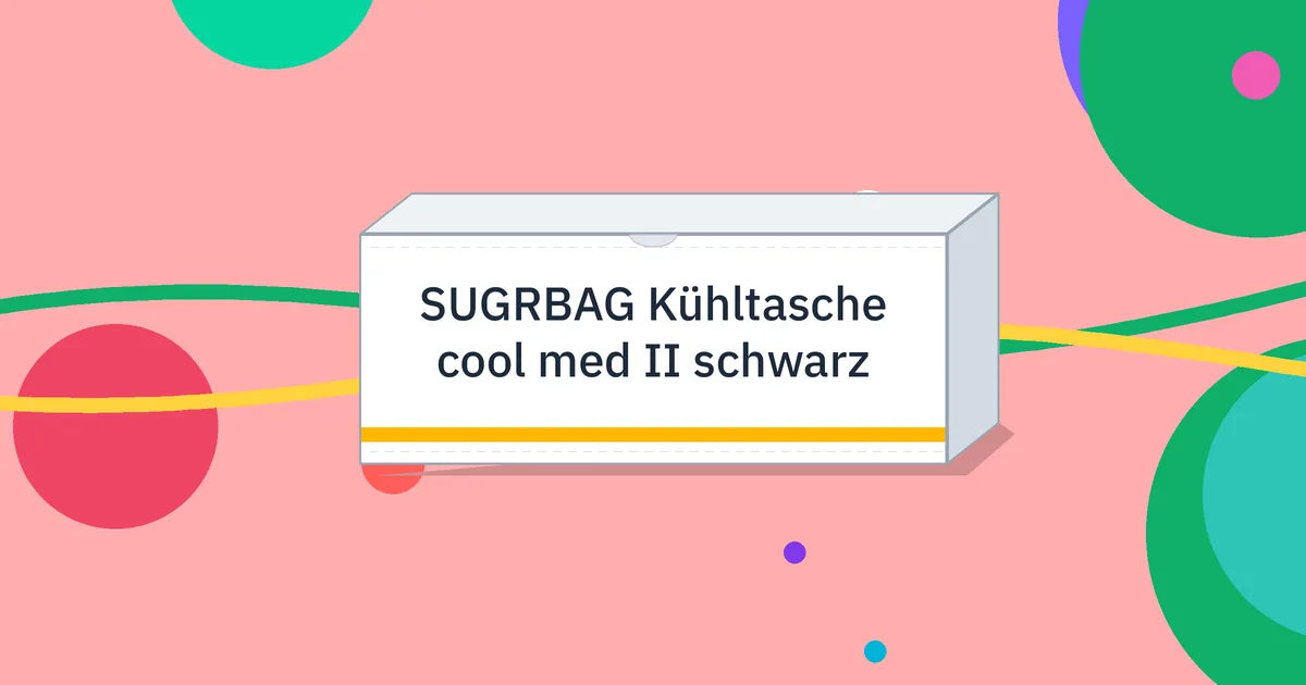 Symbolbild: Packung mit der Aufschrift SUGRBAG Kühltasche cool med II schwarz (PZN 13346987) – Verfügbarkeit und Bezug in Apotheken in Frankfurt am Main