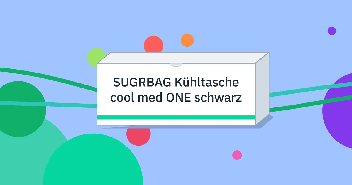 Symbolbild: Packung mit der Aufschrift SUGRBAG Kühltasche cool med ONE schwarz (PZN 13346958) – Verfügbarkeit und Bezug in Apotheken in Frankfurt am Main