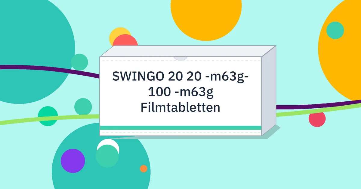 Symbolbild: Packung mit der Aufschrift SWINGO 20 20 -m63g-100 -m63g Filmtabletten (PZN 07746613) – Verfügbarkeit und Bezug in Apotheken in Frankfurt am Main