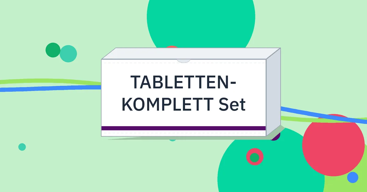 Symbolbild: Packung mit der Aufschrift TABLETTEN-KOMPLETT Set (PZN 16023859) – Verfügbarkeit und Bezug in Apotheken in Frankfurt am Main