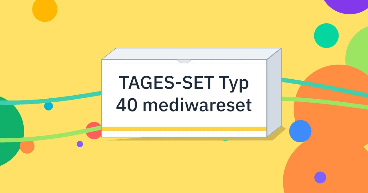 Symbolbild: Packung mit der Aufschrift TAGES-SET Typ 40 mediwareset (PZN 19548611) – Verfügbarkeit und Bezug in Apotheken in Frankfurt am Main