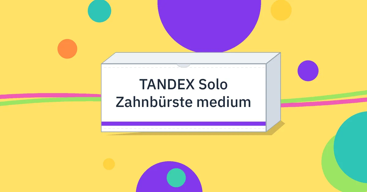 Symbolbild: Packung mit der Aufschrift TANDEX Solo Zahnbürste medium (PZN 15529054) – Verfügbarkeit und Bezug in Apotheken in Frankfurt am Main