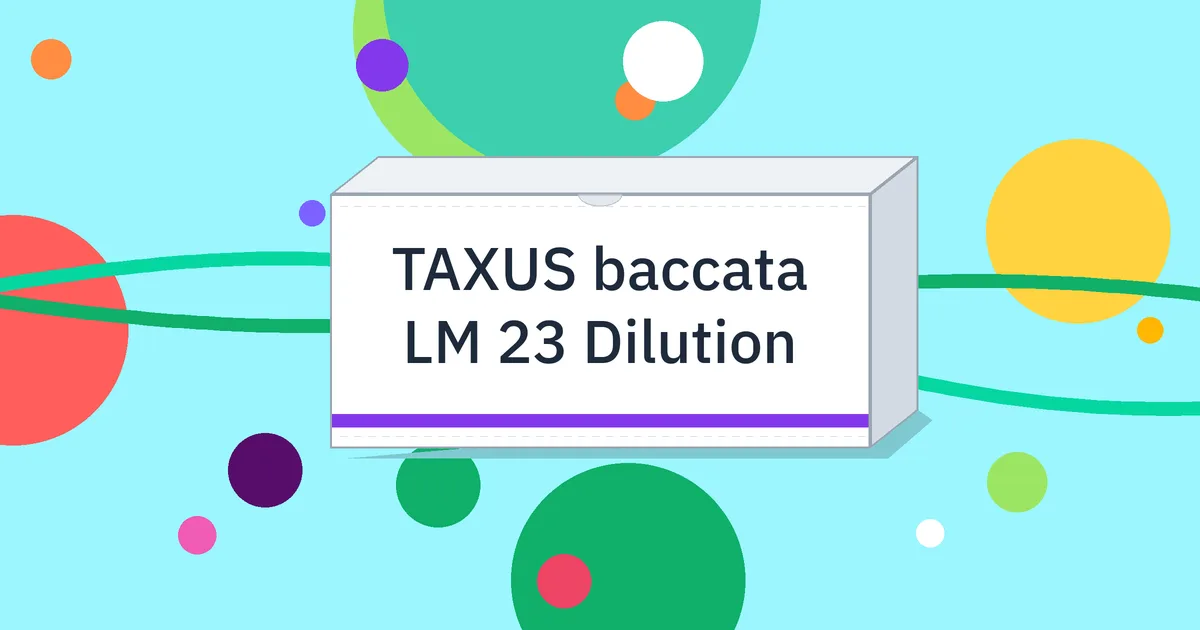 Symbolbild: Packung mit der Aufschrift TAXUS baccata LM 23 Dilution (PZN 13215328) – Verfügbarkeit und Bezug in Apotheken in Frankfurt am Main