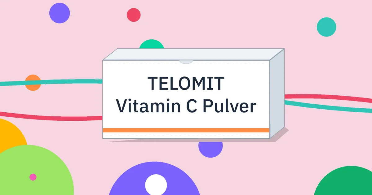 Symbolbild: Packung mit der Aufschrift TELOMIT Vitamin C Pulver (PZN 19830313) – Verfügbarkeit und Bezug in Apotheken in Frankfurt am Main