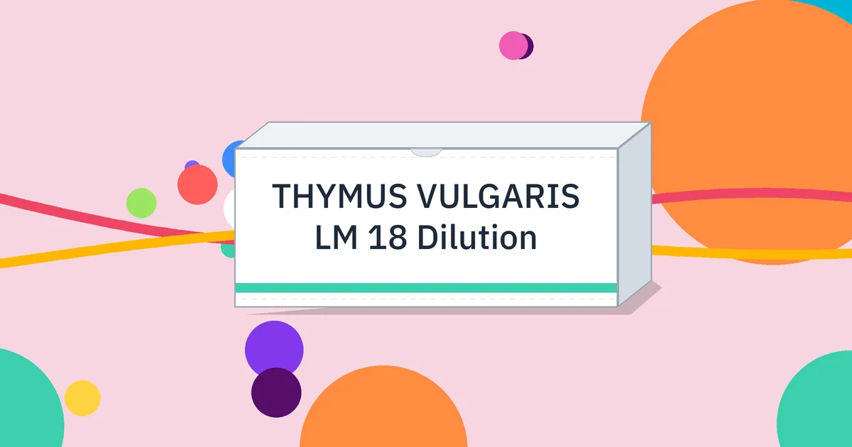 Symbolbild: Packung mit der Aufschrift THYMUS VULGARIS LM 18 Dilution (PZN 13223492) – Verfügbarkeit und Bezug in Apotheken in Frankfurt am Main