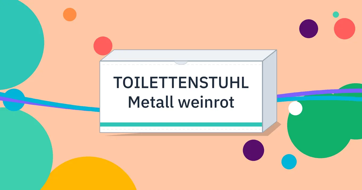 Symbolbild: Packung mit der Aufschrift TOILETTENSTUHL Metall weinrot (PZN 01688205) – Verfügbarkeit und Bezug in Apotheken in Frankfurt am Main