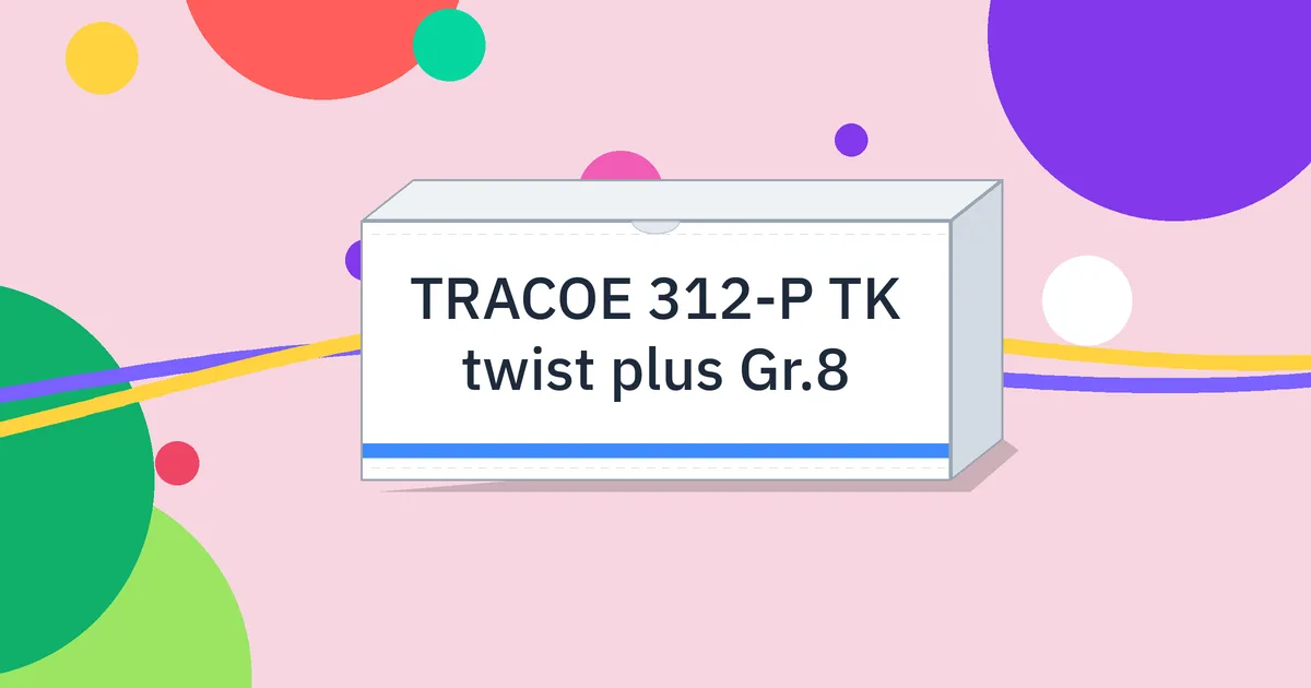 Symbolbild: Packung mit der Aufschrift TRACOE 312-P TK twist plus Gr.8 (PZN 08809994) – Verfügbarkeit und Bezug in Apotheken in Frankfurt am Main