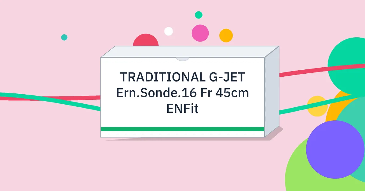 Symbolbild: Packung mit der Aufschrift TRADITIONAL G-JET Ern.Sonde.16 Fr 45cm ENFit (PZN 16803333) – Verfügbarkeit und Bezug in Apotheken in Frankfurt am Main