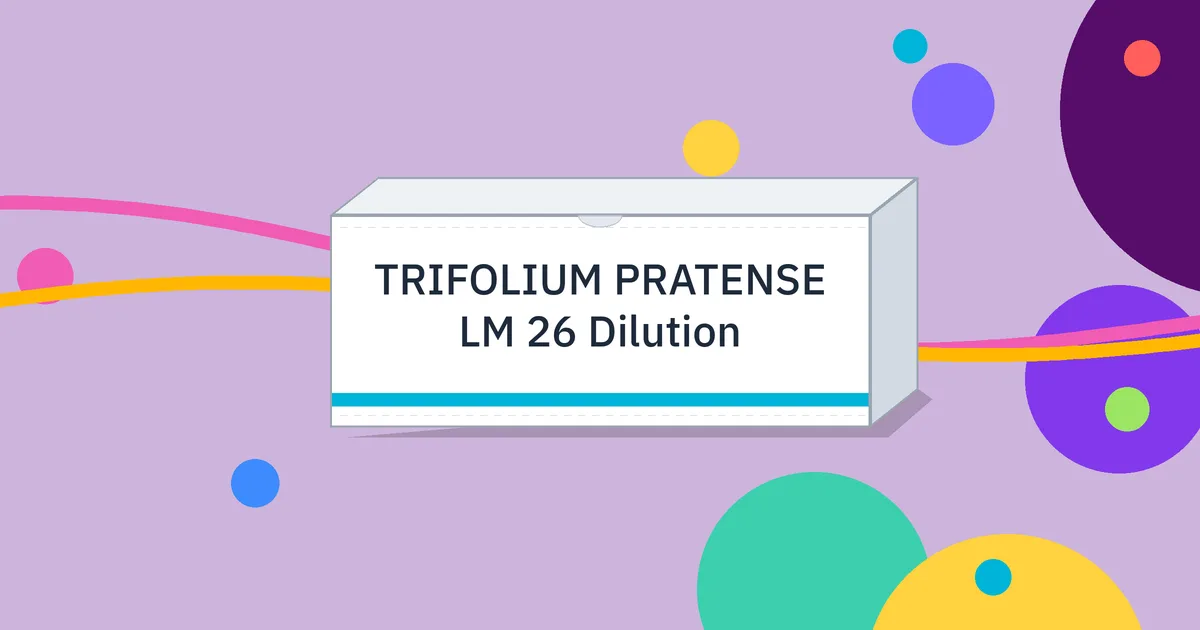Symbolbild: Packung mit der Aufschrift TRIFOLIUM PRATENSE LM 26 Dilution (PZN 13226852) – Verfügbarkeit und Bezug in Apotheken in Frankfurt am Main