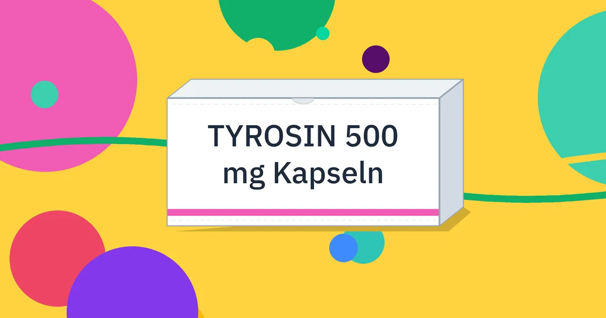 Symbolbild: Packung mit der Aufschrift TYROSIN 500 mg Kapseln (PZN 09891874) – Verfügbarkeit und Bezug in Apotheken in Frankfurt am Main