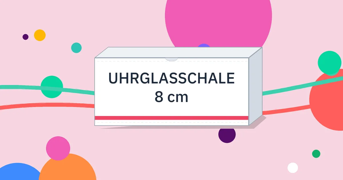 Symbolbild: Packung mit der Aufschrift UHRGLASSCHALE 8 cm (PZN 15582278) – Verfügbarkeit und Bezug in Apotheken in Frankfurt am Main