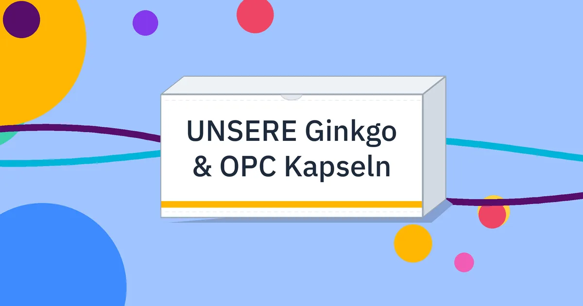 Symbolbild: Packung mit der Aufschrift UNSERE Ginkgo & OPC Kapseln (PZN 12900186) – Verfügbarkeit und Bezug in Apotheken in Frankfurt am Main