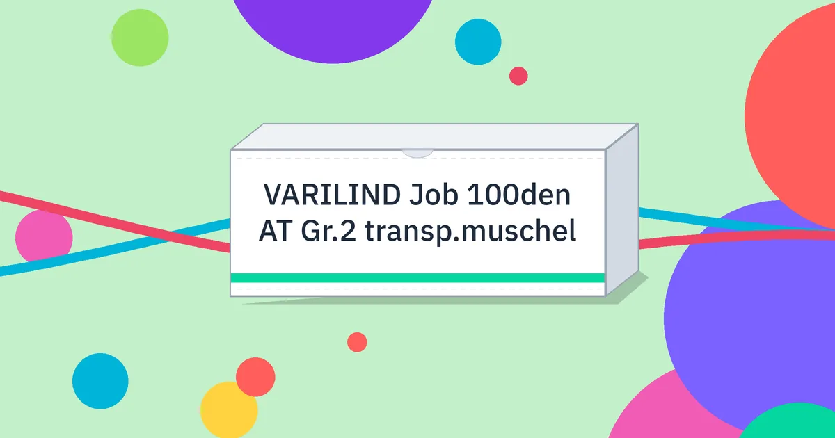 Symbolbild: Packung mit der Aufschrift VARILIND Job 100den AT Gr.2 transp.muschel (PZN 06314751) – Verfügbarkeit und Bezug in Apotheken in Frankfurt am Main