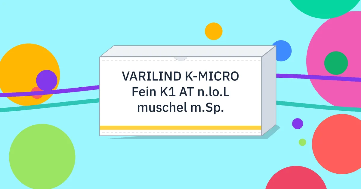 Symbolbild: Packung mit der Aufschrift VARILIND K-MICRO Fein K1 AT n.lo.L muschel m.Sp. (PZN 20552807) – Verfügbarkeit und Bezug in Apotheken in Frankfurt am Main